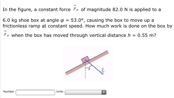 Solved In the figure, a constant force Fa of magnitude 82.0 | Chegg.com
