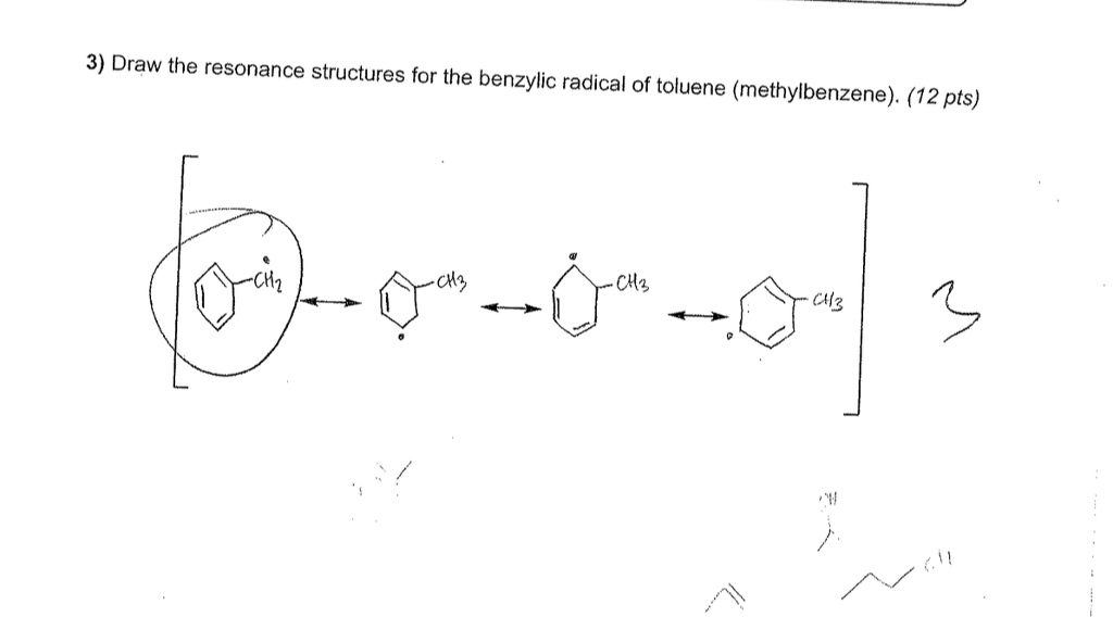 Solved 3) Draw the resonance structures for the benzylic | Chegg.com