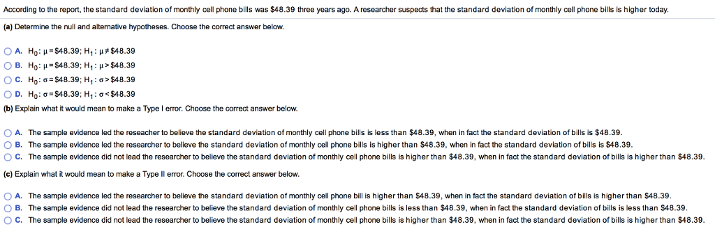 Standard Deviation Report
