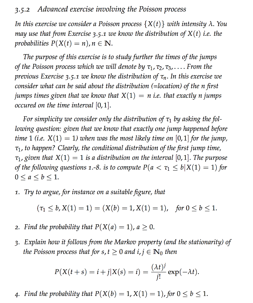 3.5.2 Advanced exercise involving the Poisson process | Chegg.com