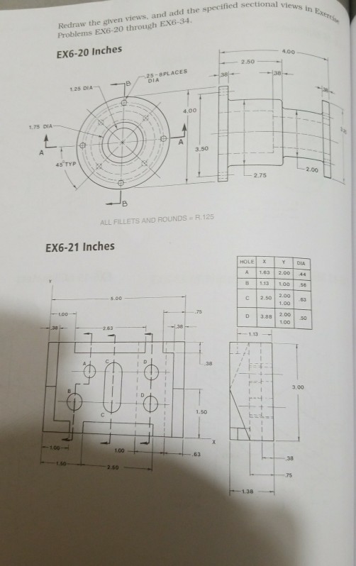 Solved in Redraw the given views, and add the specifed | Chegg.com