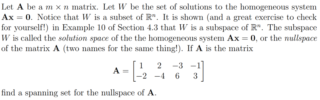 Solved Let A be a m x n matrix. Let W be the set of | Chegg.com