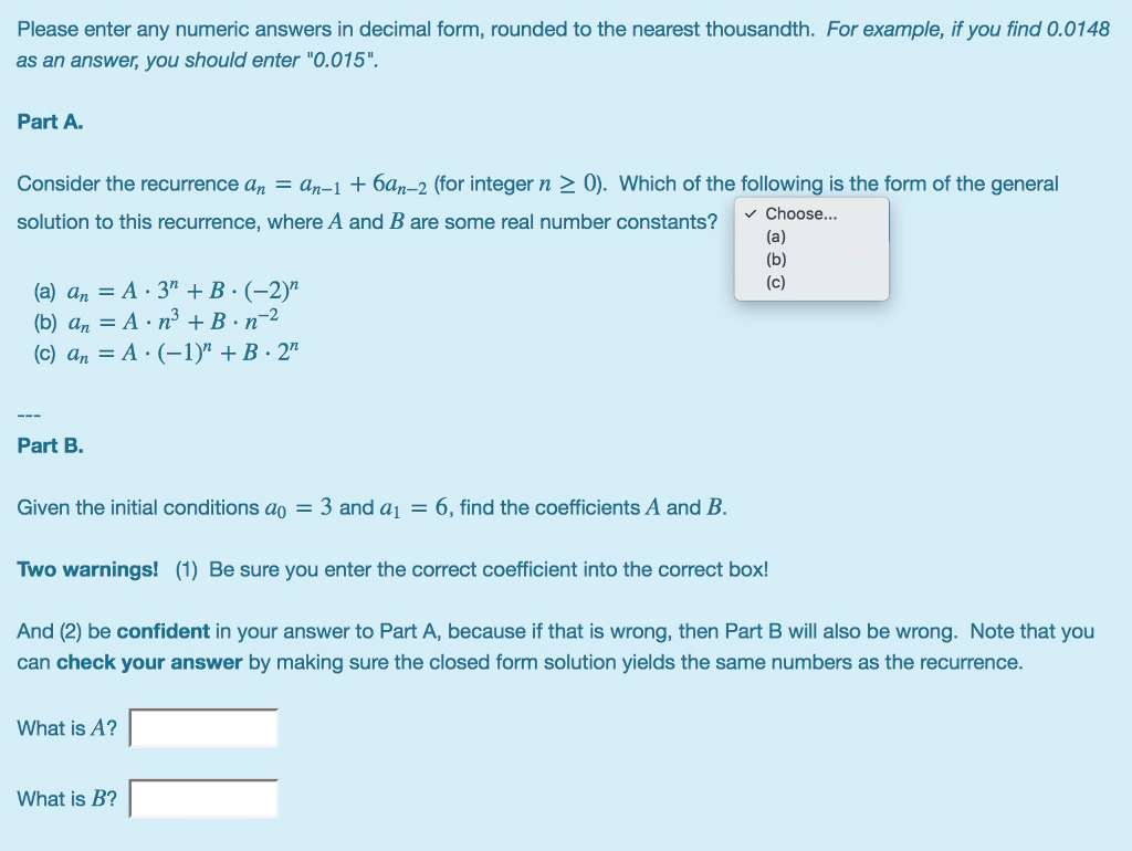 Solved Please enter any numeric answers in decimal form, | Chegg.com
