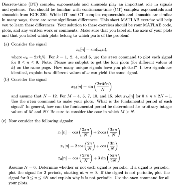 Solved Discrete-time (DT) complex exponentials and sinusoids | Chegg.com