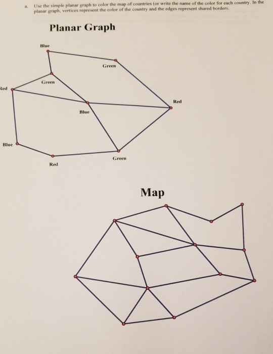 Solved to color the map of countries (or write the name of | Chegg.com