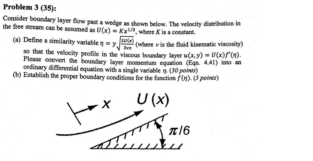Solved Consider boundary layer flow past a wedge as shown | Chegg.com