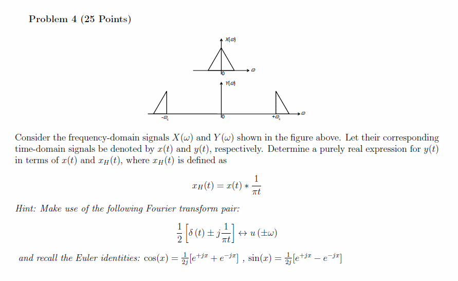 Solved Consider the frequency-domain signals X (omega) and | Chegg.com
