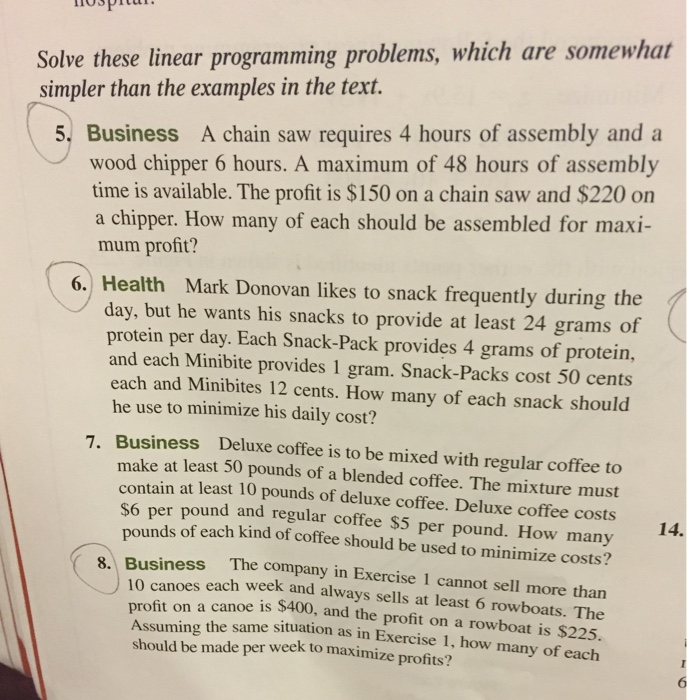 Solved Solve these linear programming problems, which are | Chegg.com