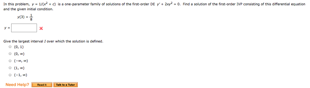 Solved In this problem, y 1/(x2c) is a one-parameter family | Chegg.com