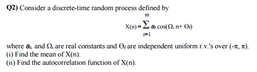 Consider a discrete-time random process defined by | Chegg.com