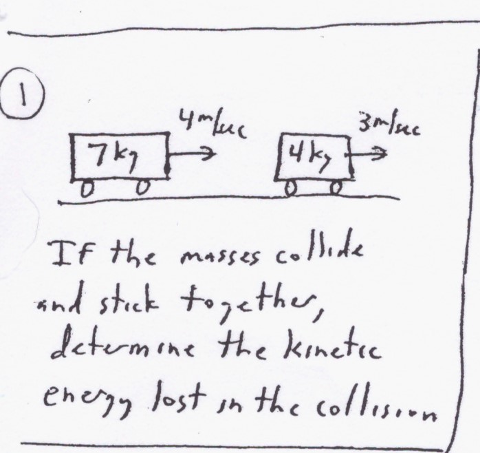 Solved If the masses collide and stick together, determine | Chegg.com