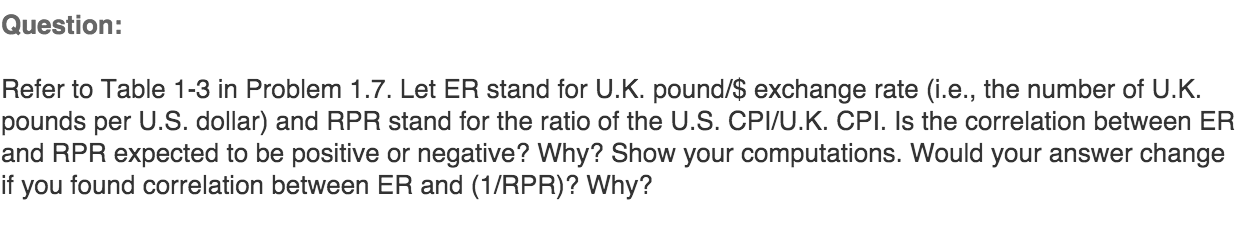 Solved Refer to Table 1 -3 in Problem 1.7. Let ER stand for | Chegg.com