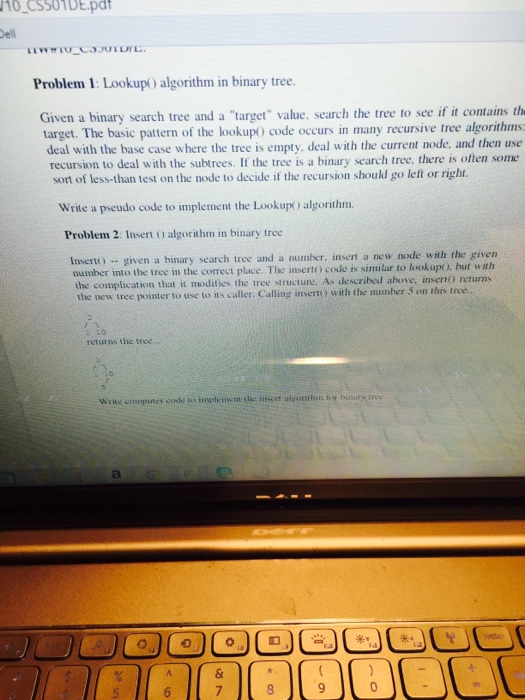 Solved 10-CS501 Dt.pd↑ ell Problem 1: Lookup) algorithm in | Chegg.com