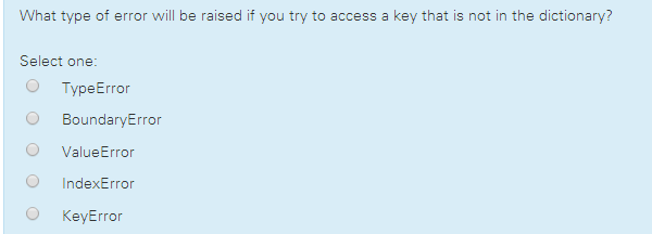 Solved What type of error will be raised if you try to | Chegg.com