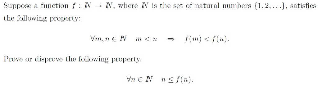 Solved Suppose a function f: N rightarrow N. where N is the | Chegg.com