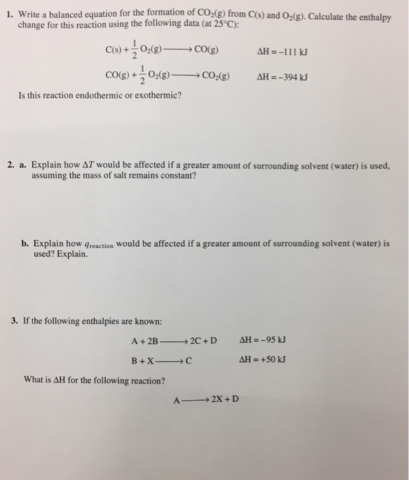 Solved Write a balanced equation for the formation of | Chegg.com