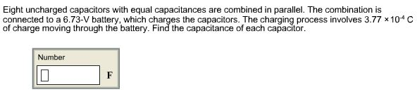 Solved Eight uncharged capacitors with equal capacitances | Chegg.com