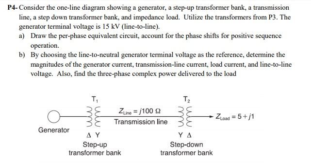 Solved P4-Consider the one-line diagram showing a generator, | Chegg.com