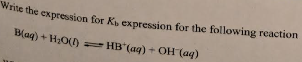 Solved Write the expression for K, expression for the | Chegg.com