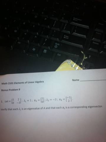 Solved Let = [1 0 2 -3]; Lambda1 = 1; x1 = [1 0]; Lambda2 = | Chegg.com