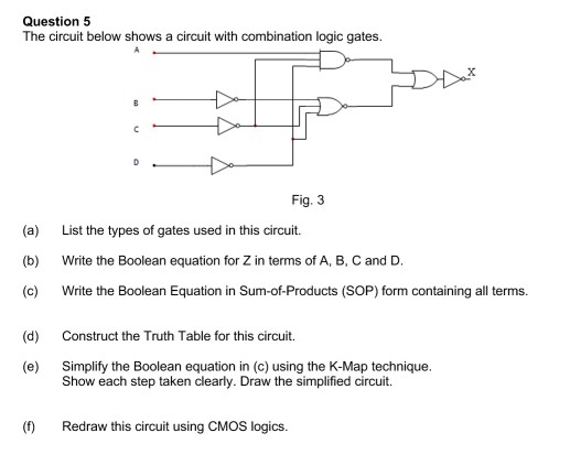 Solved Question 5 The Circuit Below Shows A Circuit With