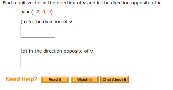 Solved Find a unit vector in the direction of v and in the | Chegg.com