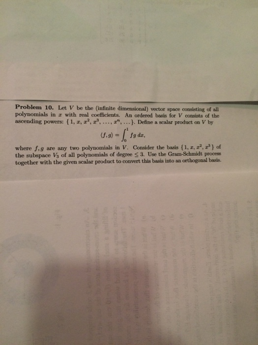 Solved Let V be the (infinite dimensional) vector space | Chegg.com
