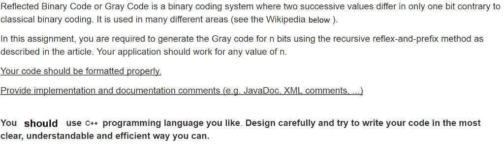 Solved Reflected Binary Code or Gray Code is a binary coding | Chegg.com
