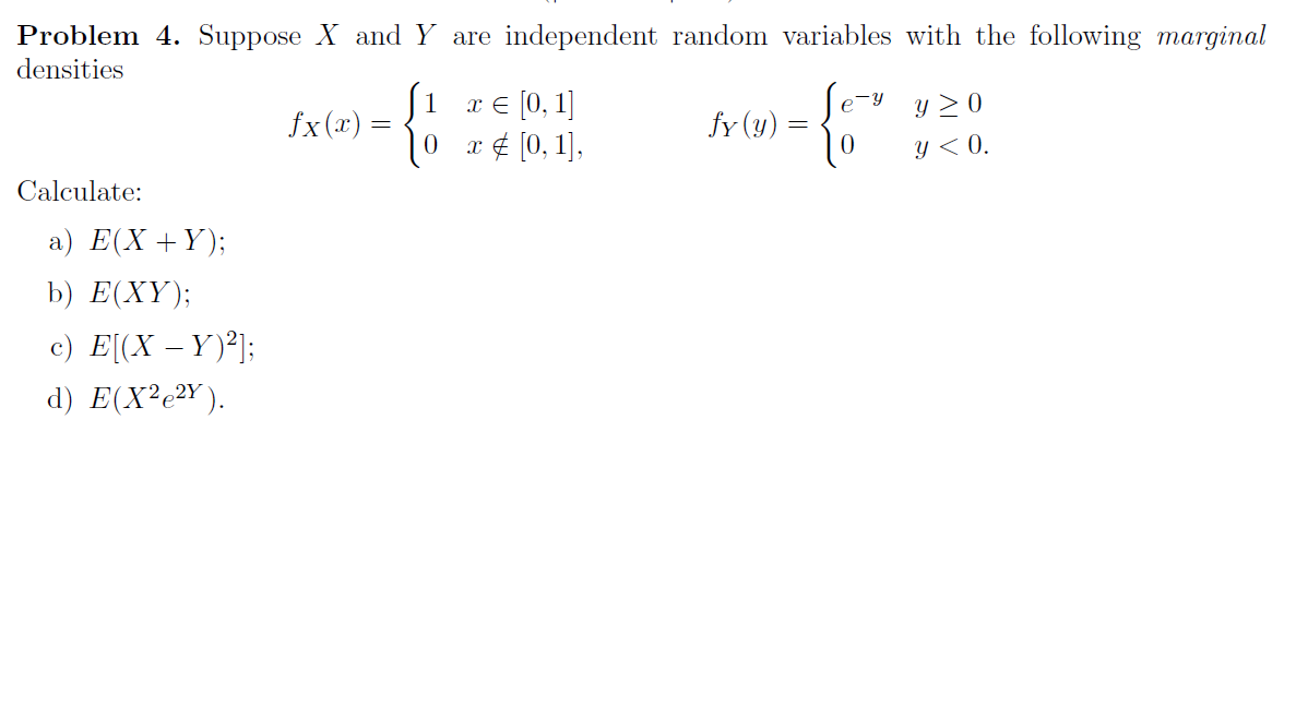 Suppose X and Y are independent random variables with | Chegg.com