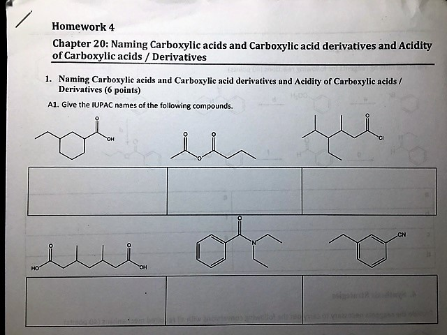 Solved Homework 4 Chapter 20: Naming Carboxylic acids and | Chegg.com