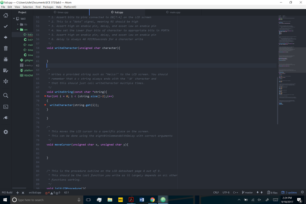 Solved Need to create the functions for | Chegg.com