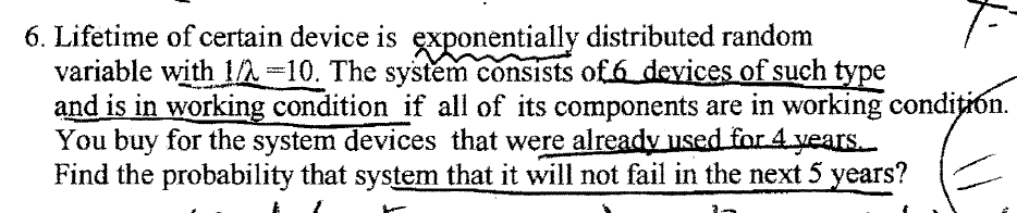 Solved Lifetime of certain device is exponentially | Chegg.com