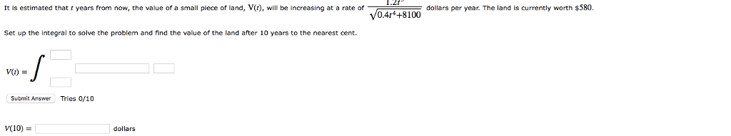 Solved It is estimated that t years from now, the value of a | Chegg.com
