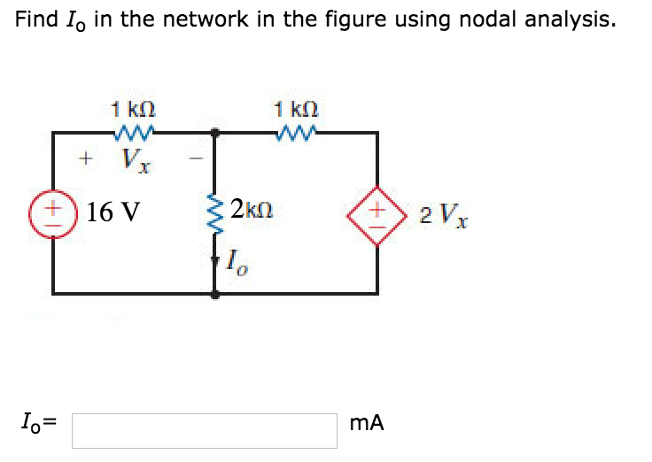 Solved Use nodal analysis to find Io in the network in the | Chegg.com