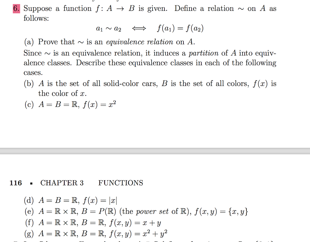 Solved 6. Suppose a function f: A ? B is given. Define a | Chegg.com
