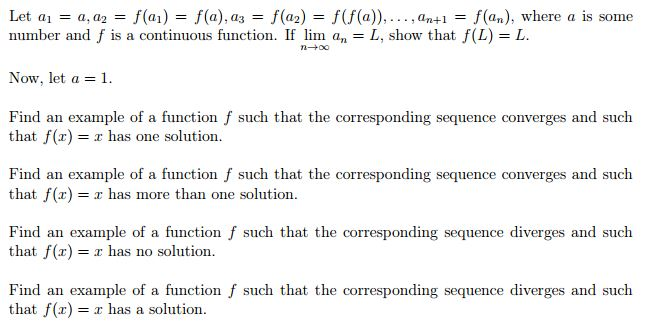 Solved Let a1 = a, a2 = f(a1) = f(a), a3 = f(a2) = | Chegg.com
