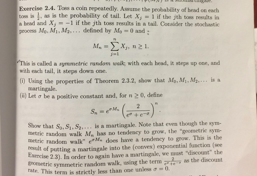 Solved Exercise 2.4. Toss a coin repeatedly. Assume the | Chegg.com