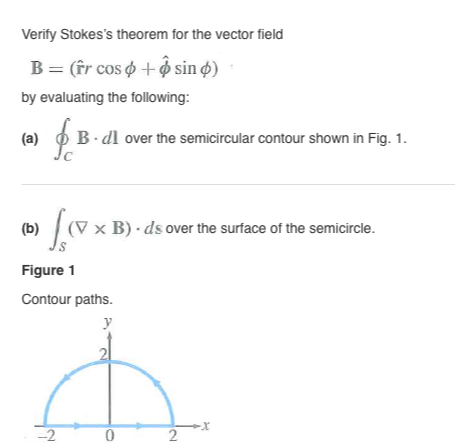 Solved Verify Stokes's theorem for the vector field B = rr | Chegg.com