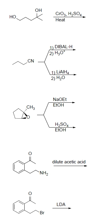 Solved OH cros, H2S04 HO Heat 1) DIBAL-H 2) H3O CN LiAlH4 2) | Chegg.com