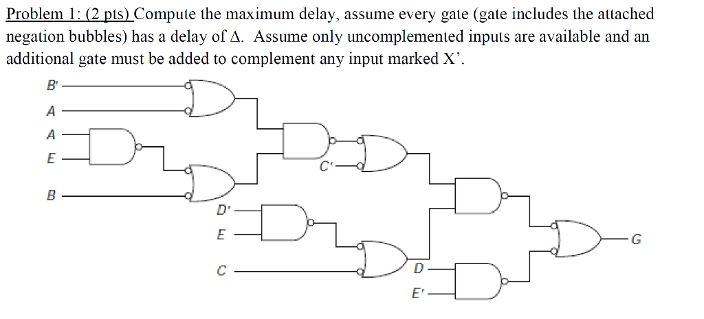 Solved Problem l: (2 pls) Compute the maximum delay, assume | Chegg.com