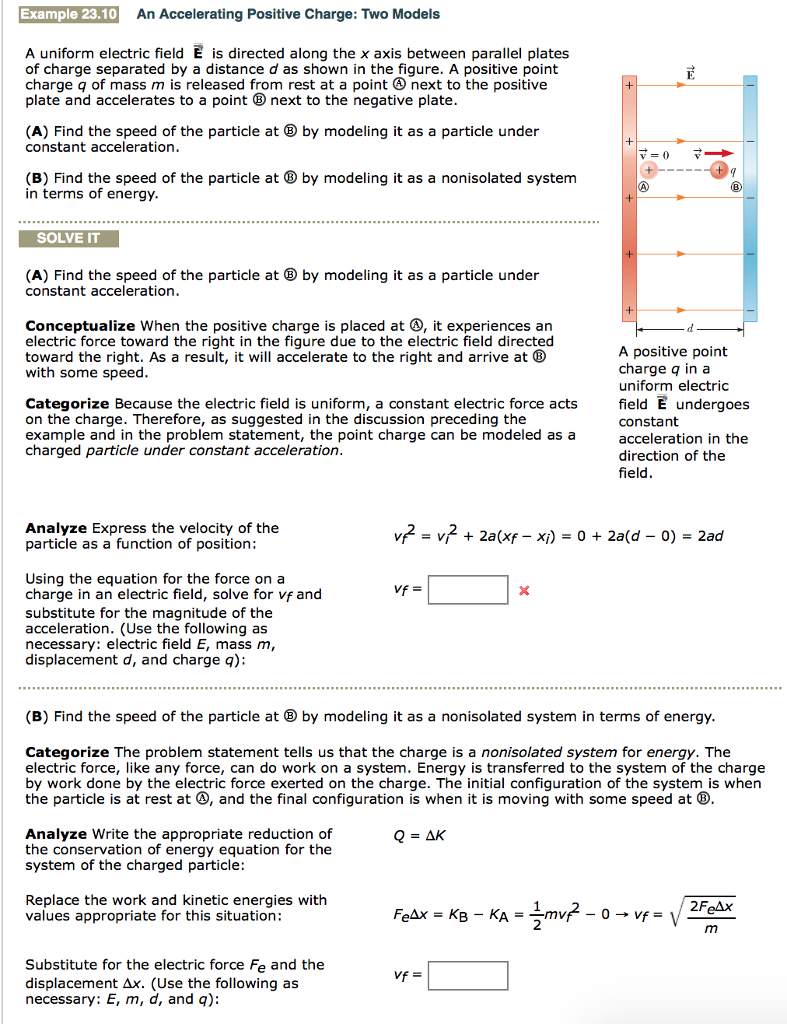Solved Example 23.10 An Accelerating Positive Charge: Two | Chegg.com