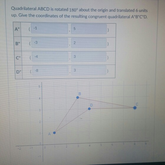 Solved Quadrilateral ABCD is rotated 180 degree about the | Chegg.com