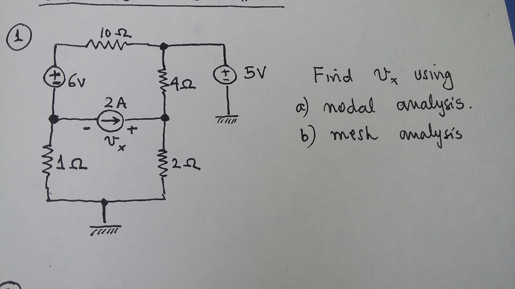 Solved Find v_x using nodal analysis mesh analysis | Chegg.com