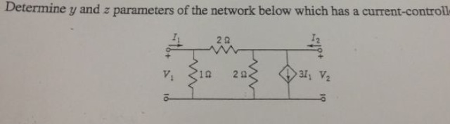 Solved Determine y and z parameters of the network below | Chegg.com