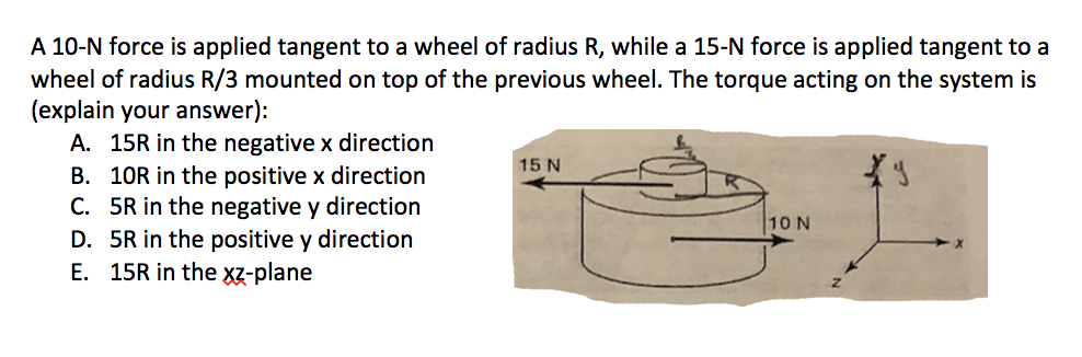 Solved A 10-N force is applied tangent to a wheel of radius | Chegg.com