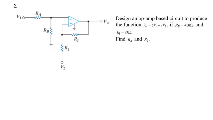 Solved Design an op-amp based circuit to produce the | Chegg.com