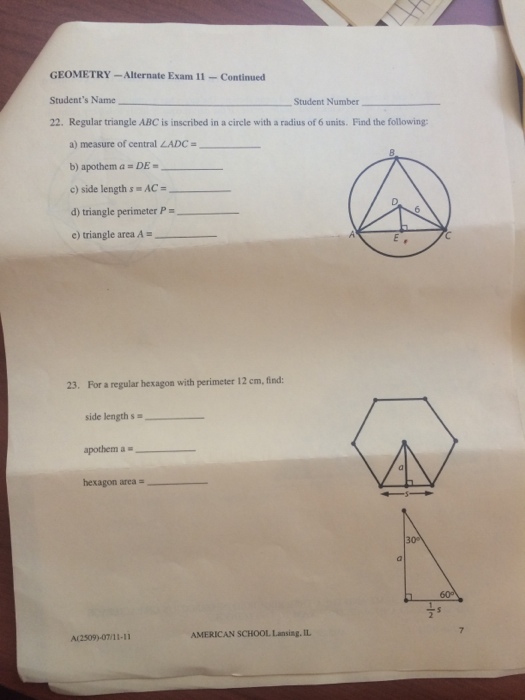 Solved 22. Regular triangle ABC is inscribed in a circle | Chegg.com