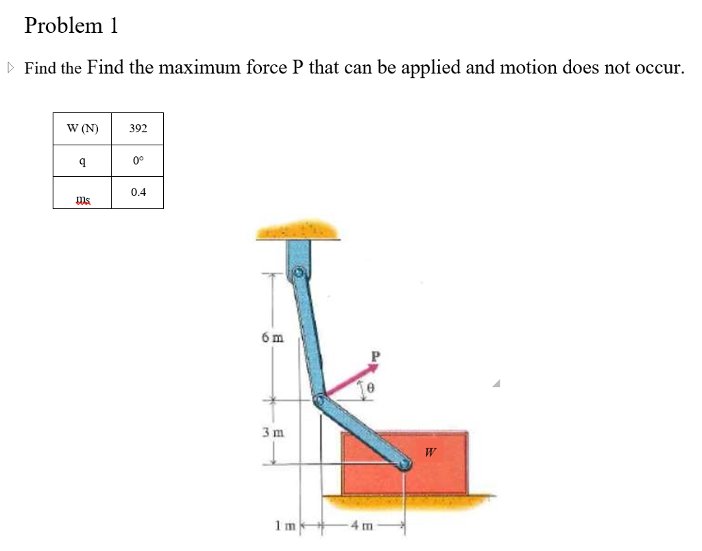 Solved Find the Find the maximum force P that can be applied | Chegg.com