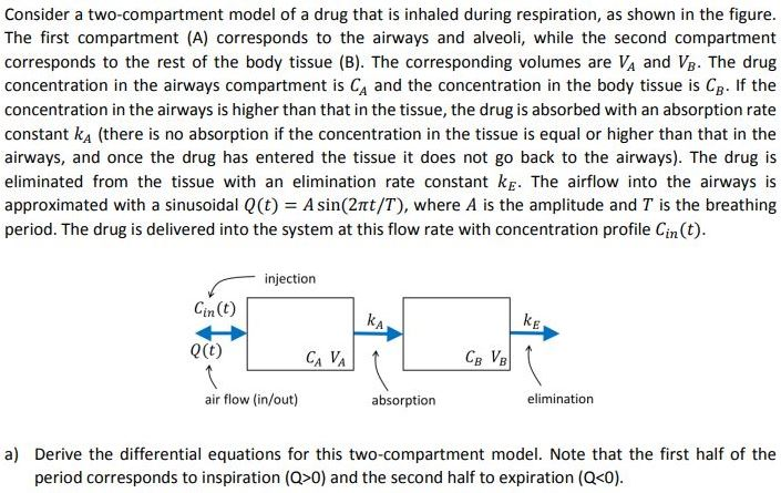 Solved Consider a two-compartment model of a drug that is | Chegg.com
