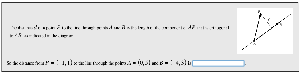 Solved The distance cl of a point P to the line through | Chegg.com